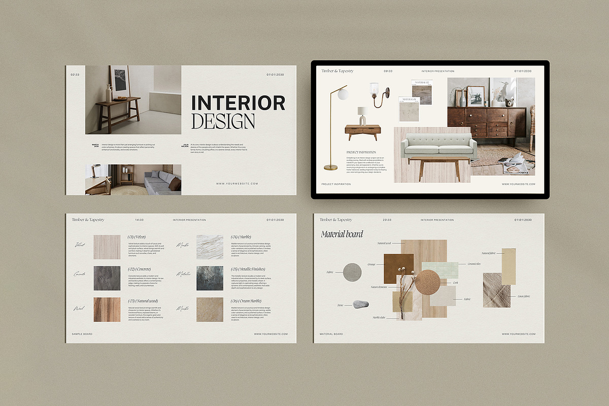 Interior Design Presentation Canva Template | Amare Creative