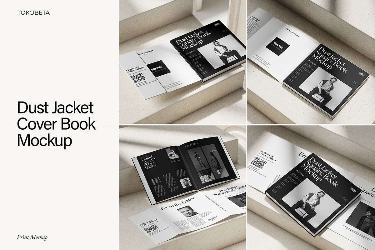 Dust Jacket Cover Book Mockup, a Books & Magazine Mockup by Tokobeta