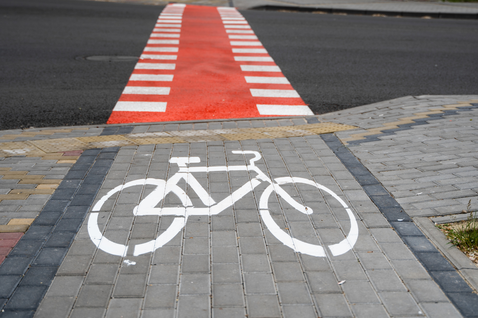 Cycling path with a symbol of bike containing transport, symbol, and ...