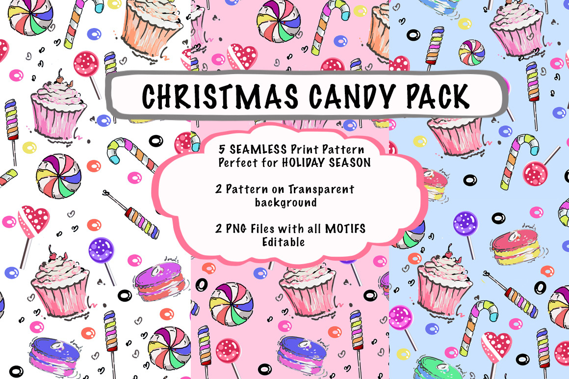 Christmas Candy Print Pack | Graphic Patterns ~ Creative Market