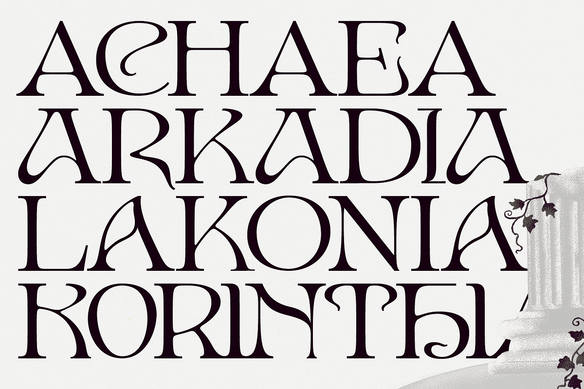 Ark - Psychedelic Art Nouveau Serif, a Serif Font by Fenotype