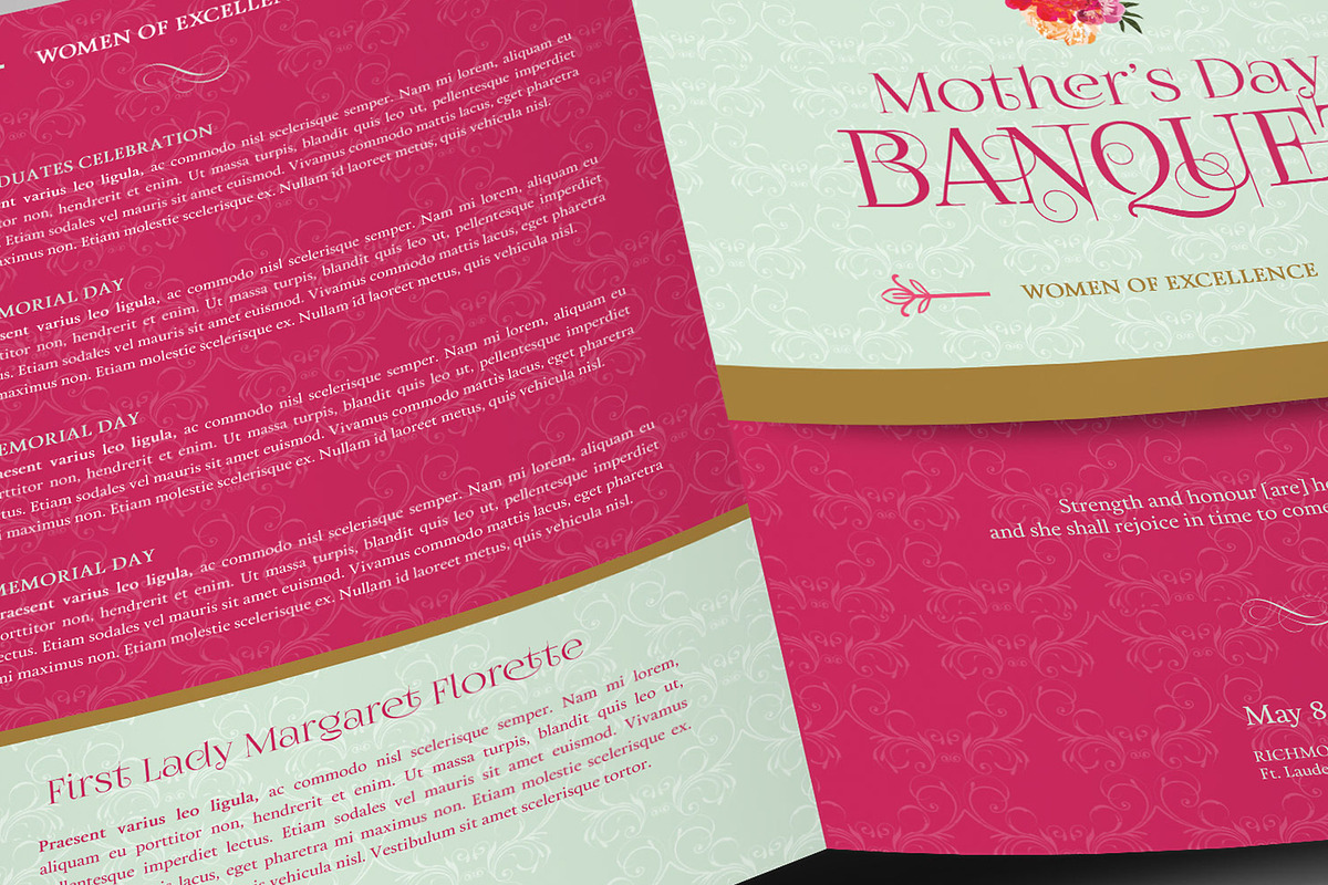 Mothers Day Event Program Word 4Pages