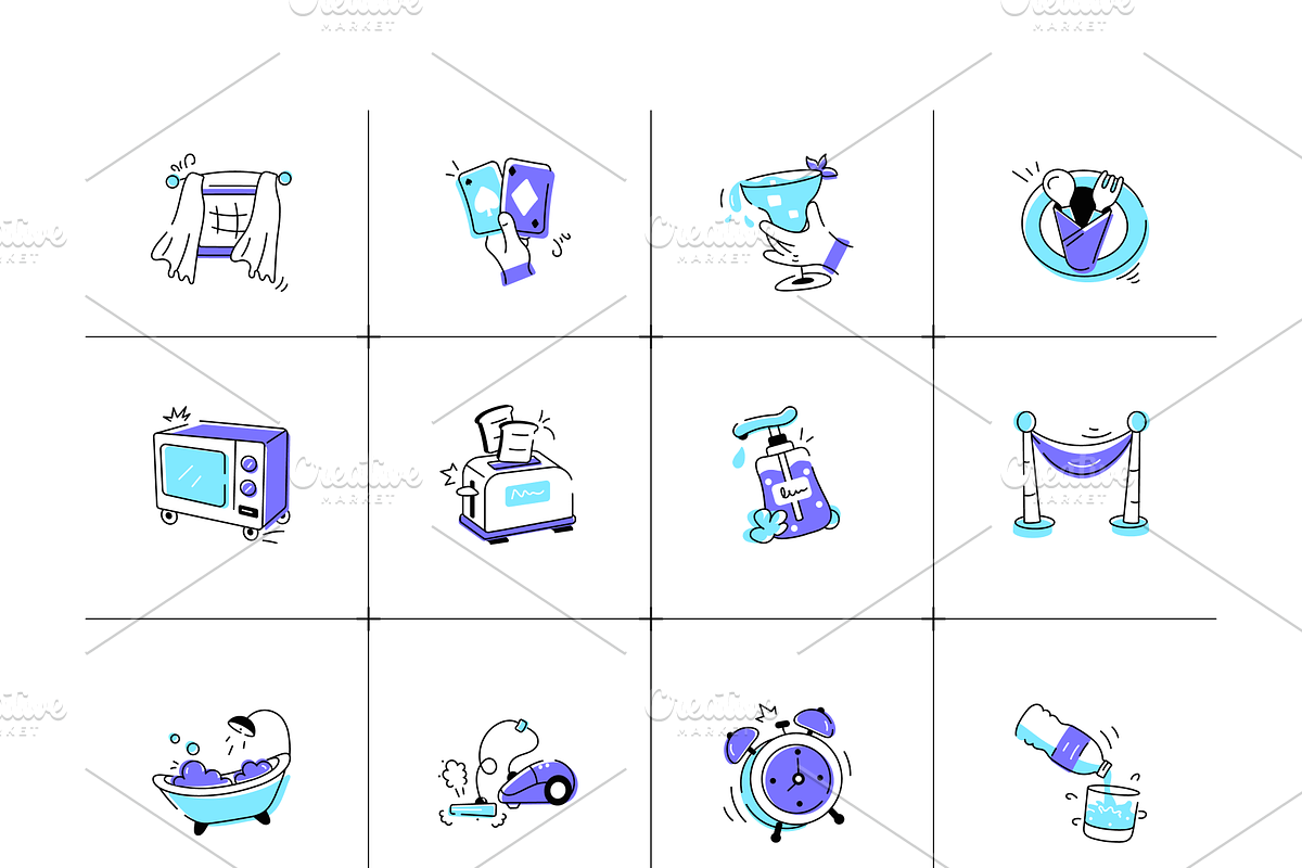 Animated Hotel Icon Set