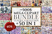 Clipart Bundle -50 in 1 | Big Set, an Object Illustration by Digital ...