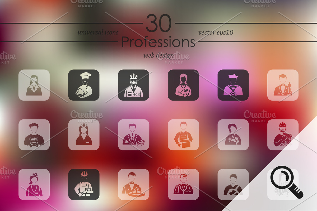 30 PROFESSIONS icons, an Icon by Palau