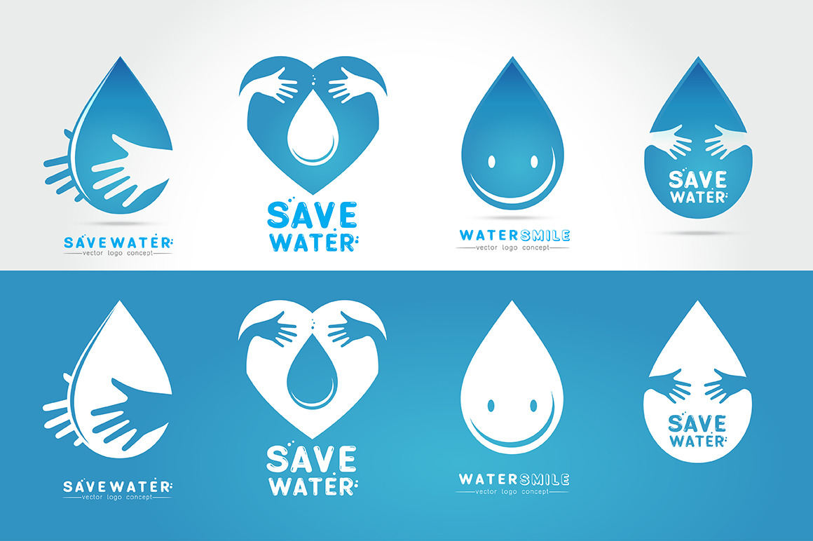 Save water Logo set, a Branding & Logo Template by essense
