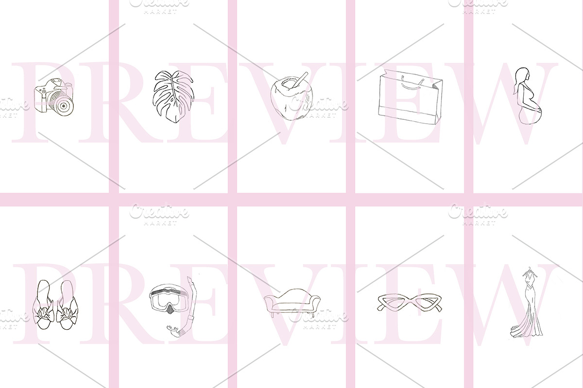 62 Instagram Story Icons Hand Drawn, a Social Media Template by Masters ...
