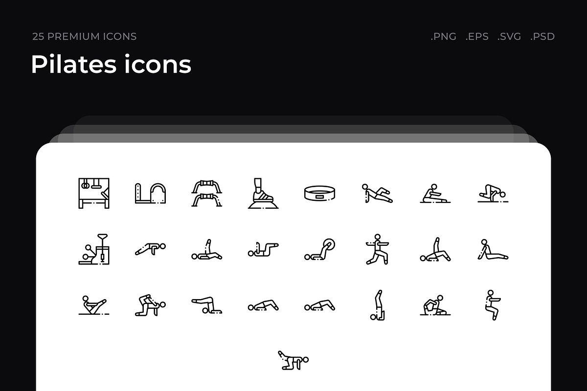 Pilates icons, an Outline Icon by Guapoo