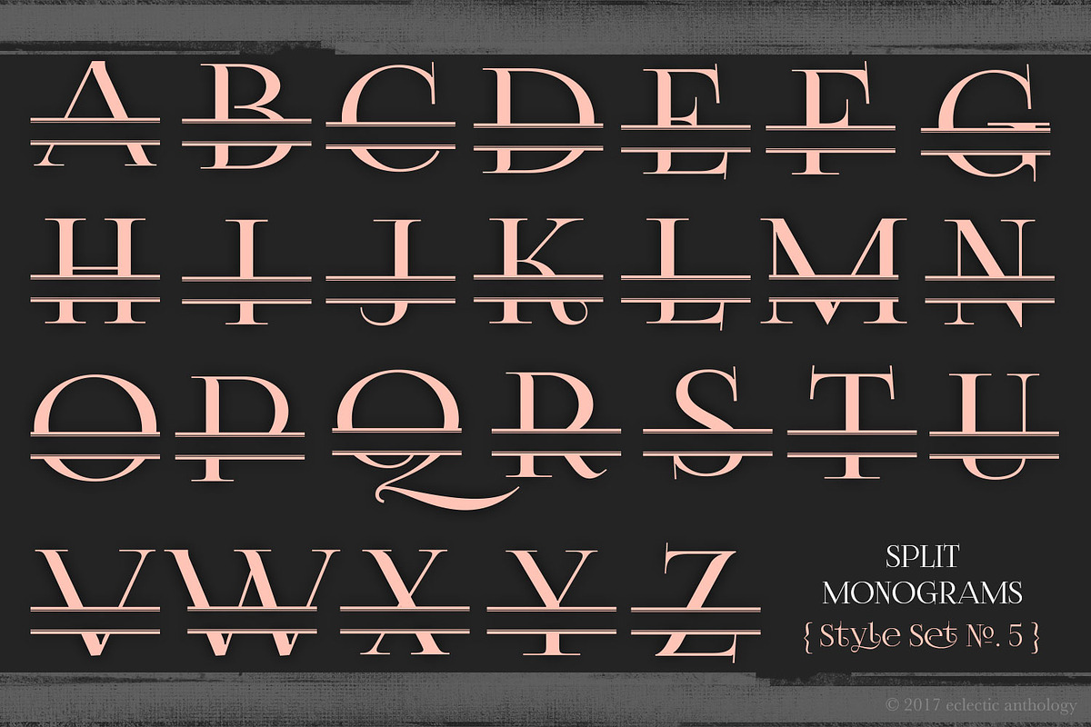 Split Monograms Vector Toolkit, an Object Graphic by Eclectic Anthology
