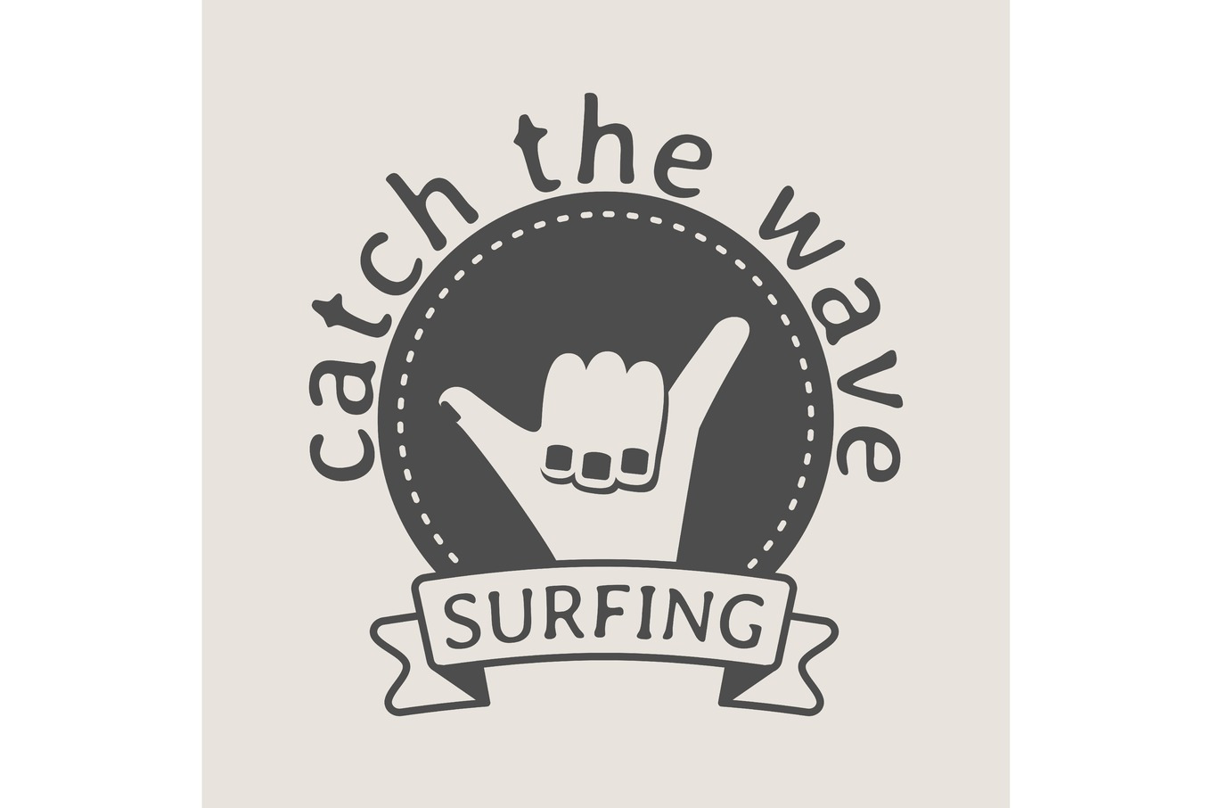 Surfing logo with shaka hand sign, an Object Graphic by Woters little ...