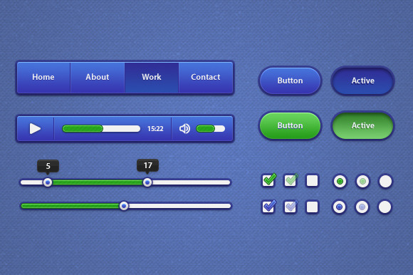 Blue & Green UI Kit, an UI Kit Template by Creative VIP