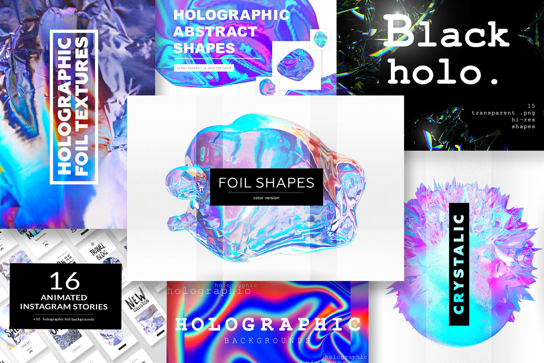 BUNDLE - HOLOGRAPHIC STYLE, a Texture Graphic by Inartflow