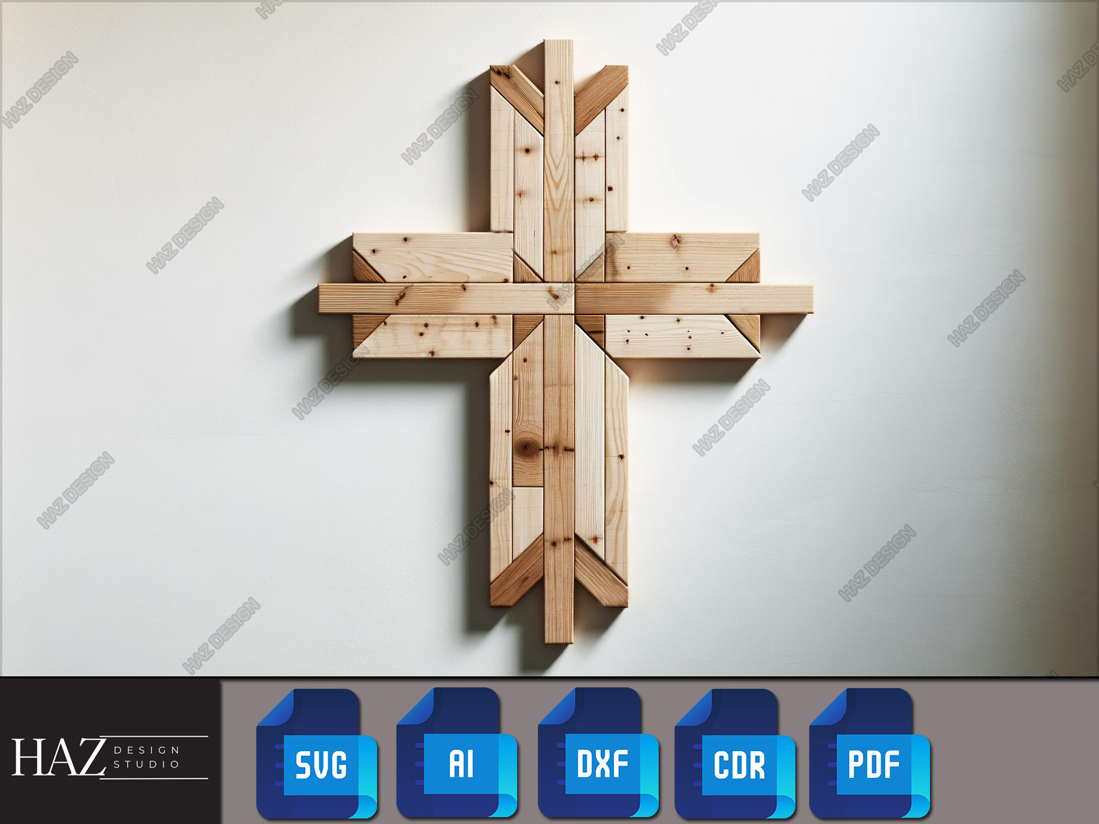 Wood Sacred Cross Barn Quilt Design | Graphics ~ Creative Market
