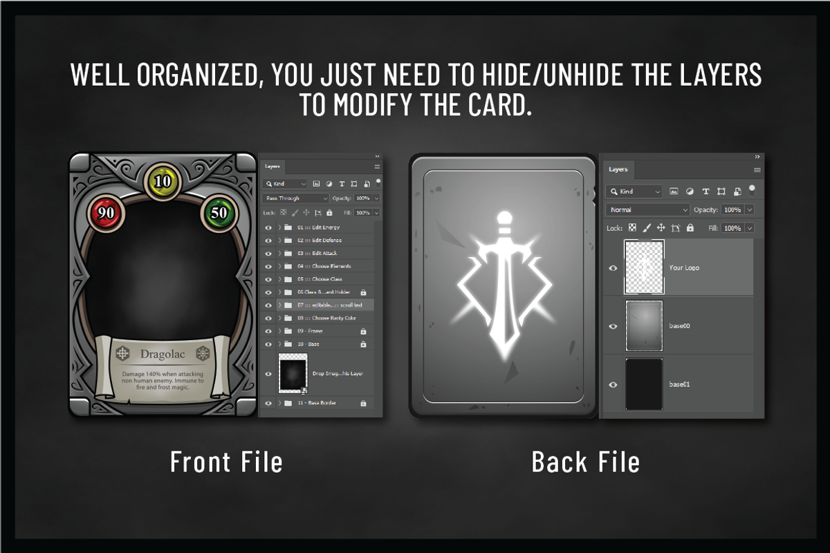 Trading Card Game Template - Kingdom, an Illustration by Heavtryq Design