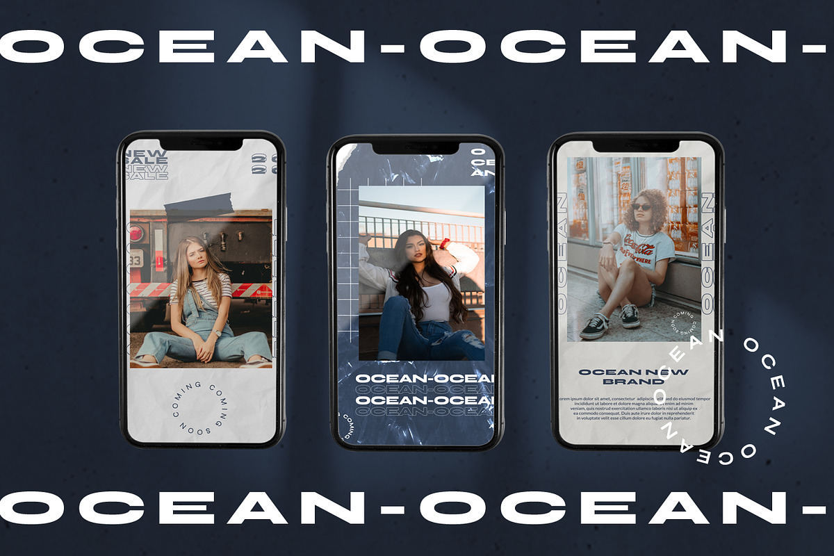OCEAN Instagram Template, a Social Media Template by Compaq_Creative