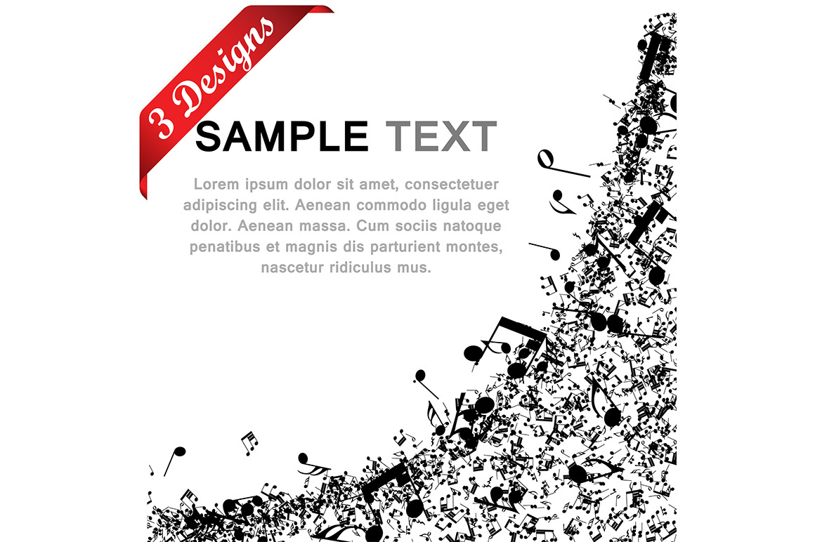 Set of 3 Musical Designs, an Illustration by Pavel Vectors