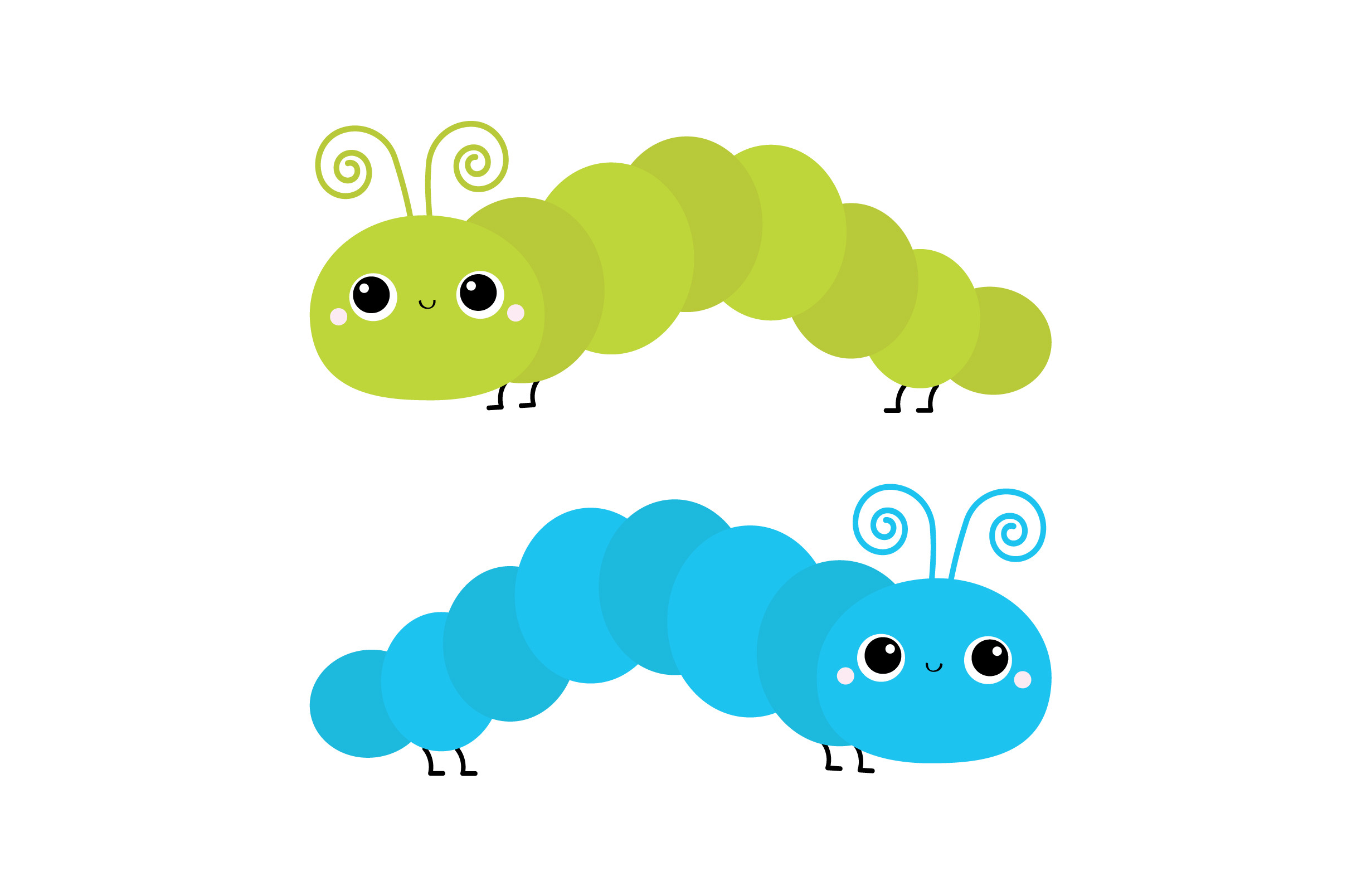 Caterpillar insect icon set., a Background Graphic by Worldofvector
