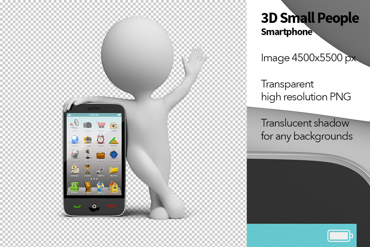 3D Small People - Smartphone, a Person Illustration by Anatoly Maslennikov