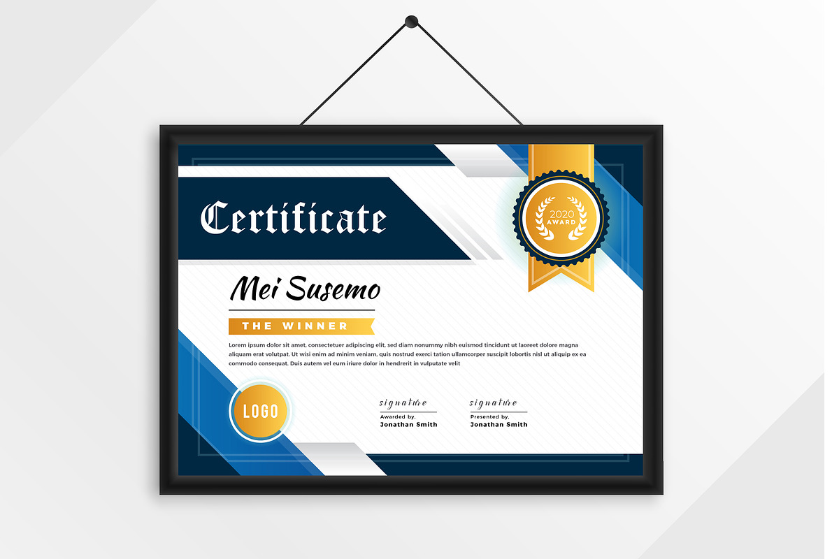 Diploma Certificate Design Template, a Stationery Template by ZAAS