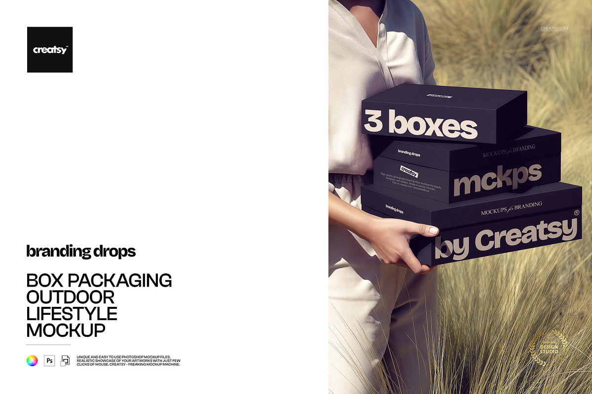 Box Packaging Outdoor Mockup, a Packaging Mockup by creatsy5