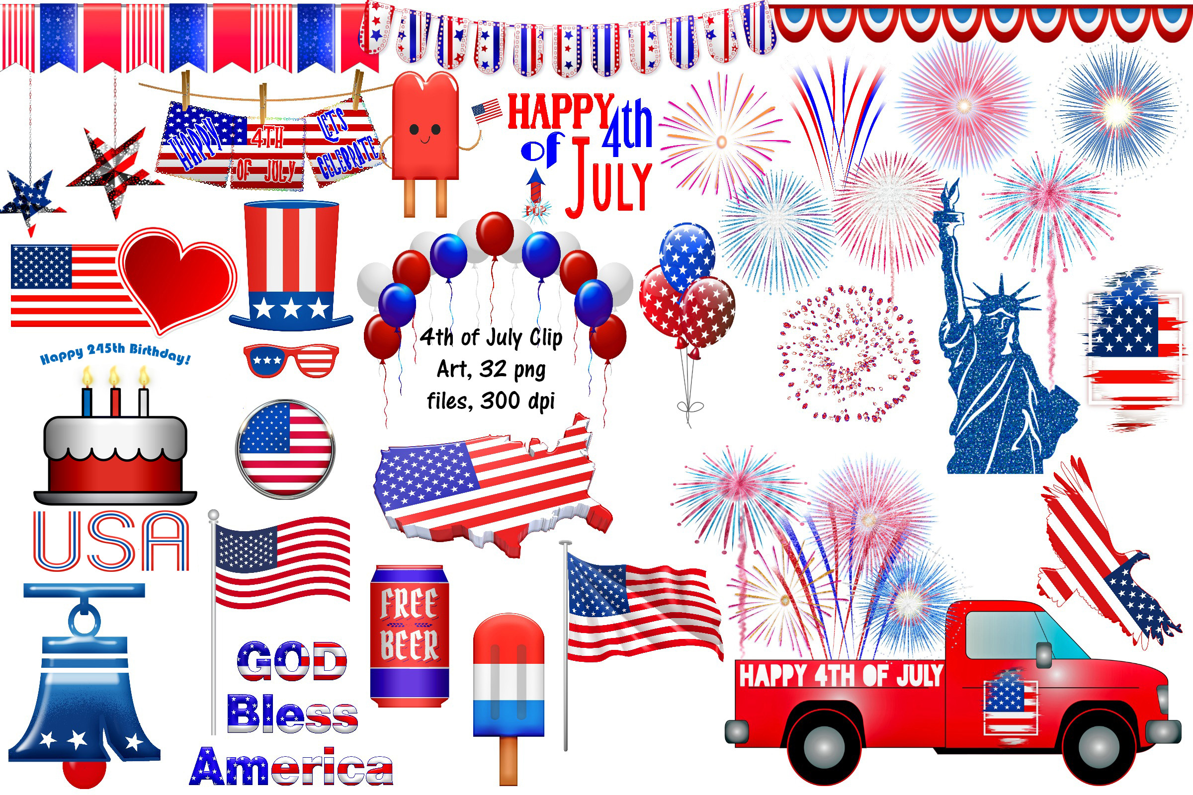 Fourth of July(USA Independence Day), an Illustration by ...