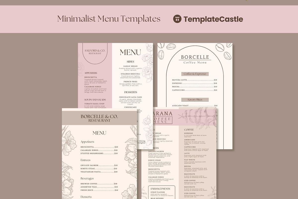 4 Elegant Menu Restaurant Templates, a Templates & Theme by ...