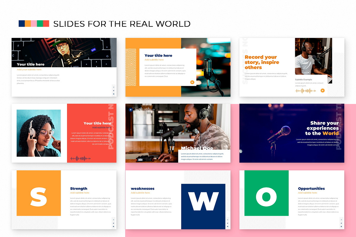 Podcast Powerpoint Template, a Presentation Template by Zacomic Studios