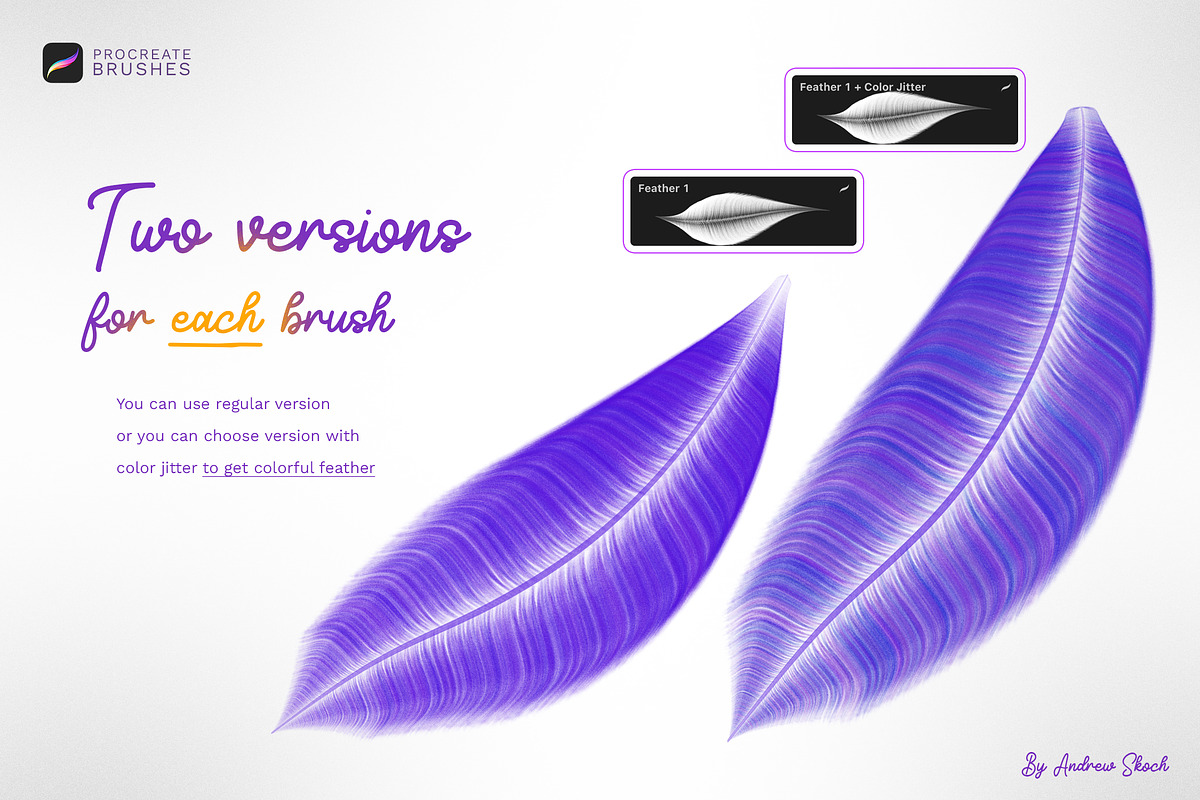 Feathers Procreate Brushes, a Brush Add-On by Andrew Skoch Design