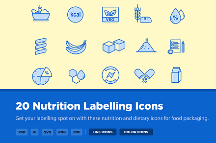 15 Nutrition Icons, an Icon by Creative VIP