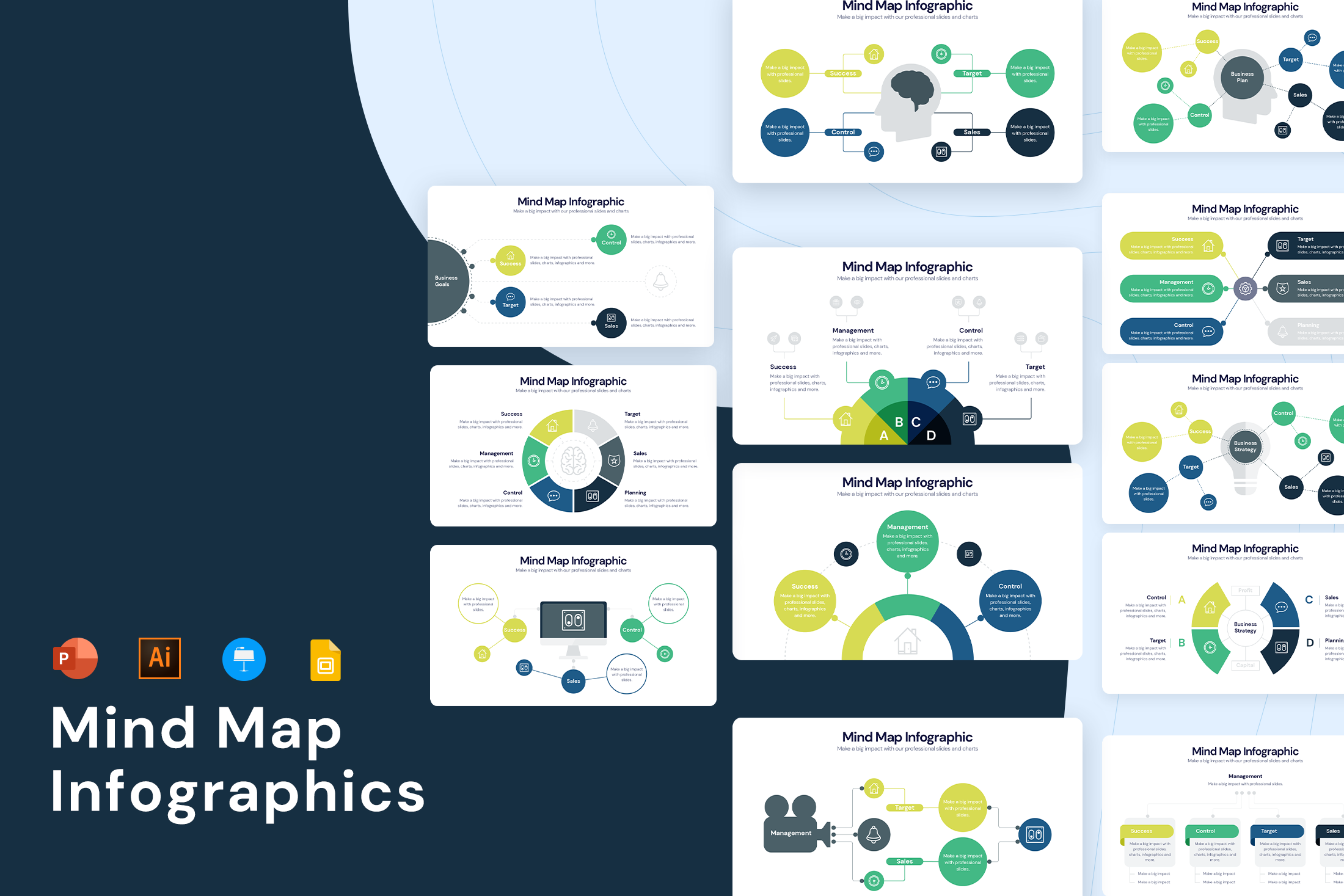 Mind Map Infographics, a Presentation Template by Slidesmash