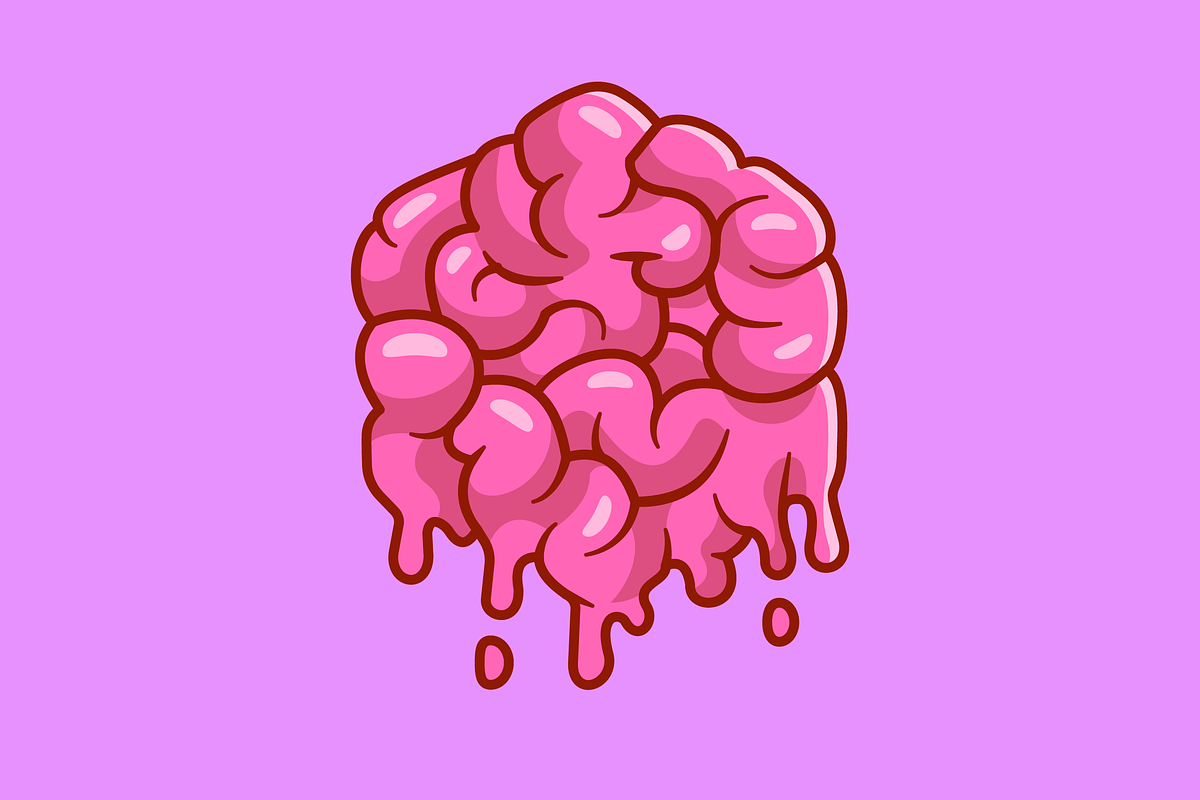 Brain Melt Cartoon Illustration, an Object Illustration by Catalyst Labs
