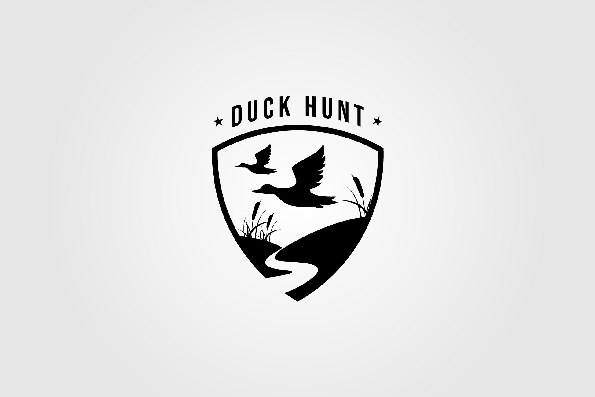 duck hunt logo shield emblem vector