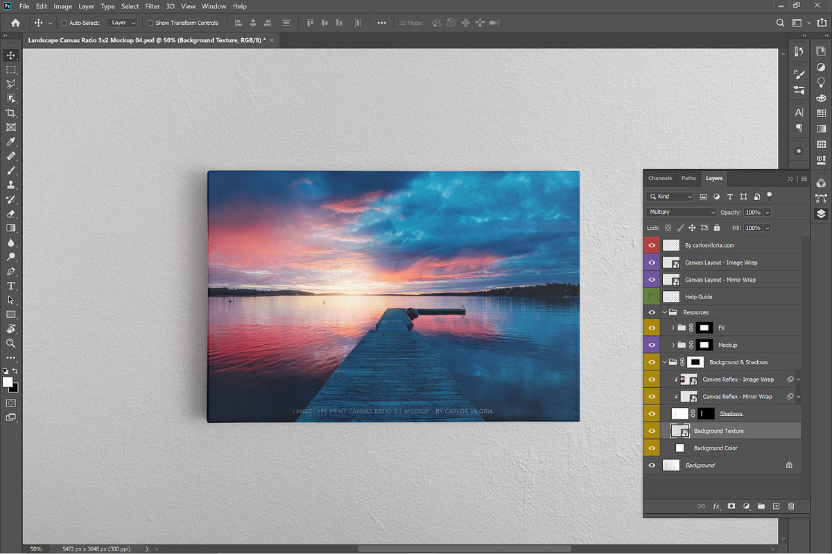 Landscape Canvas Ratio 3x2 Mockup 04, a Print Template by Mockups by ...