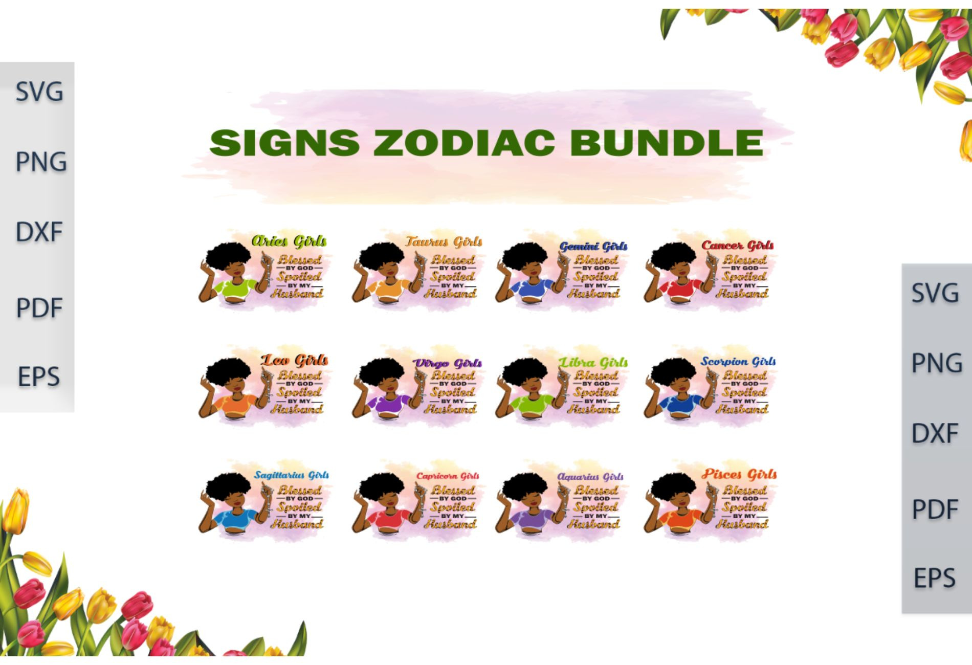 Bundle Signs Zodiac For Black Girl, a Graphic by Design Bundle SVG ...