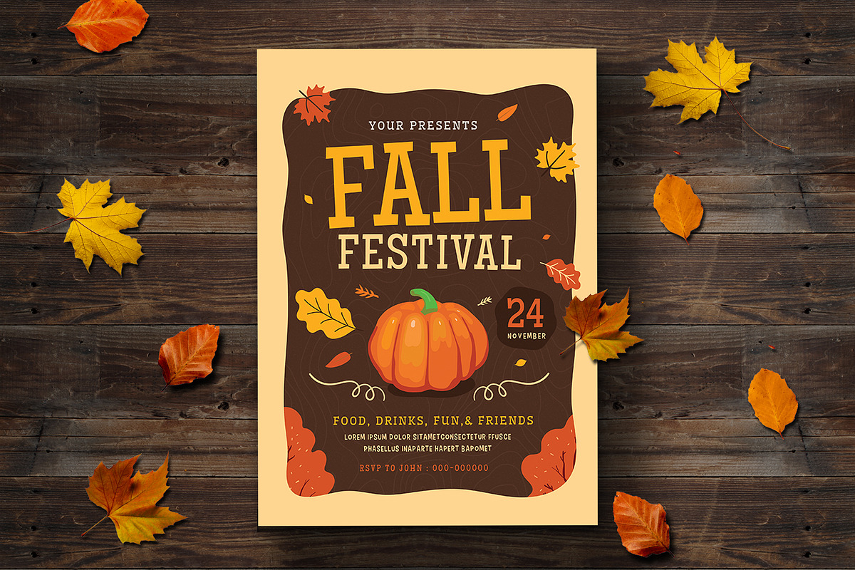 Fall Festival Event Flyer, a Flyer Template by Guuver | Creative Market