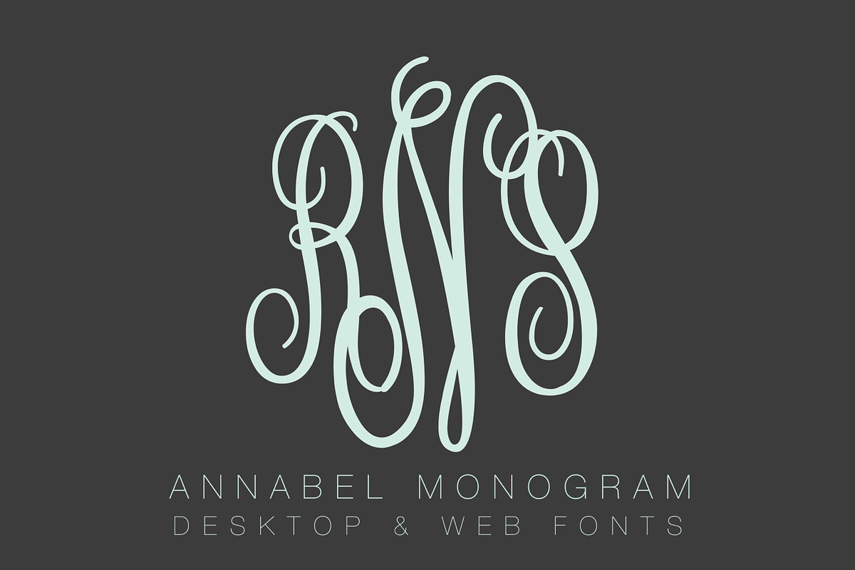Annabel Monogram Desktop OTF Font, a Script Font by HERRINGTON DESIGN