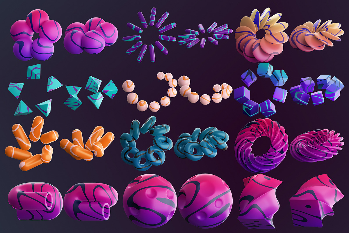 Abstract Shapes 3D, an Object Graphic by Dope Design