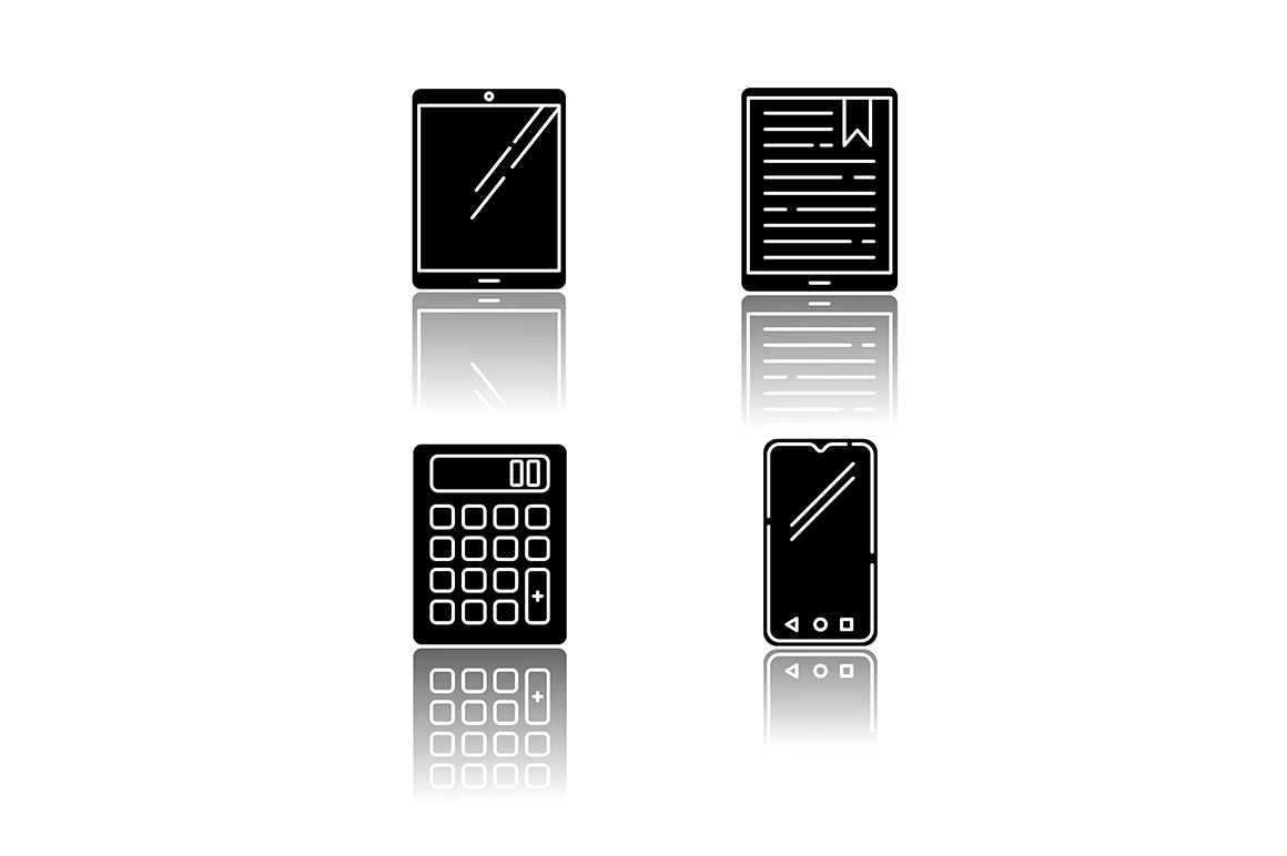 Mobile devices drop shadow icons, a Solid Icon by bsd studio