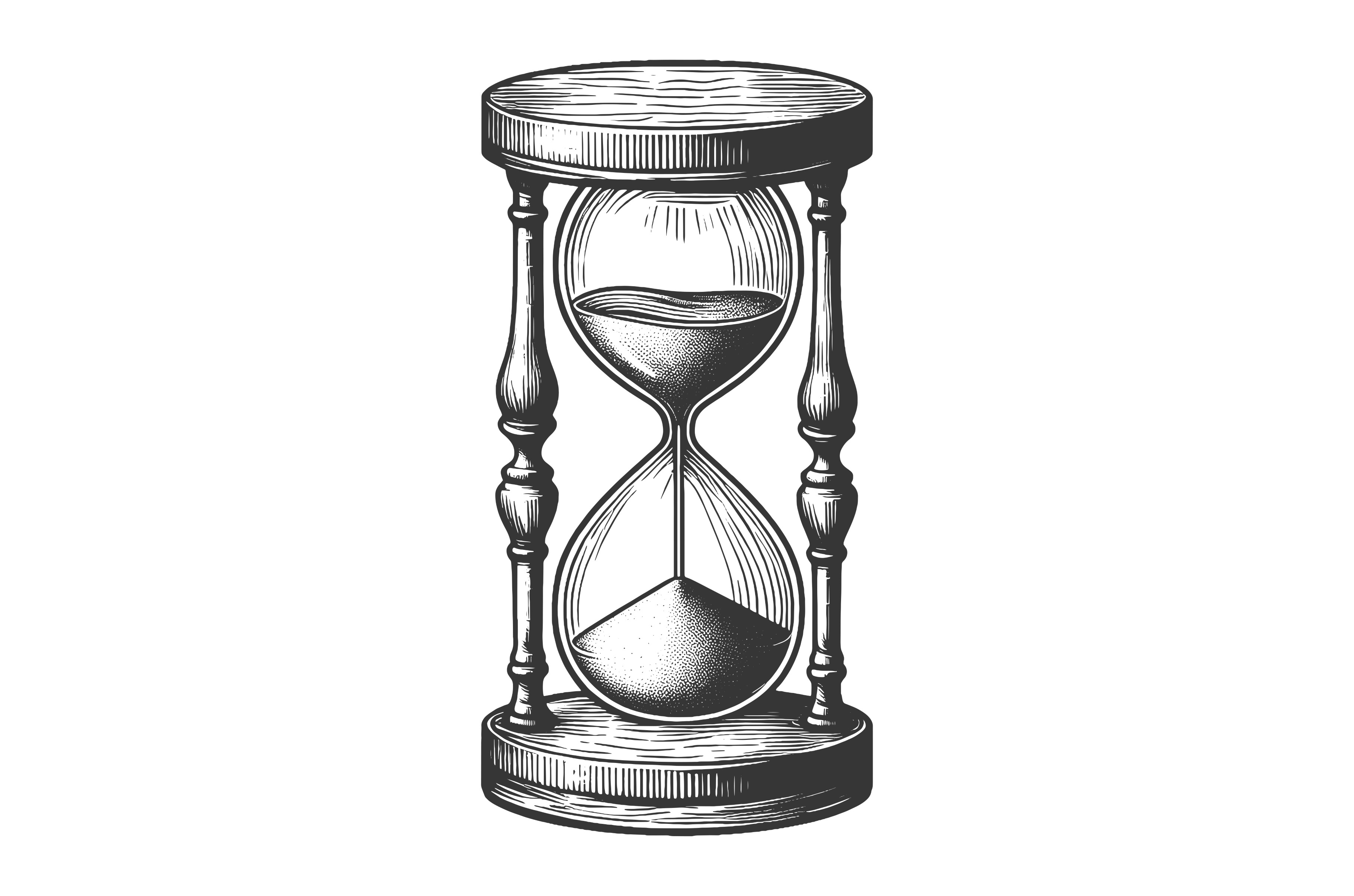 Vintage Hourglass Engraving vector, an Object Illustration by AlexArt