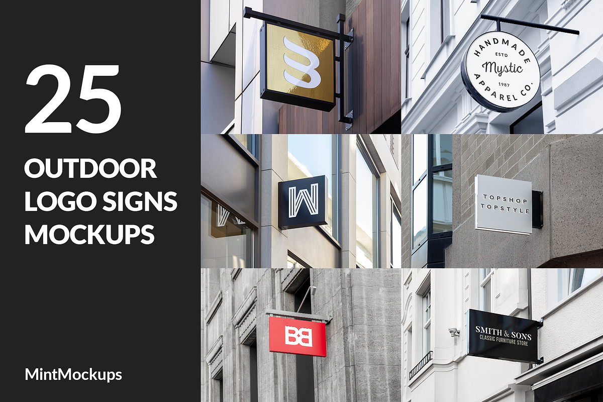 Outdoor Logo Signs Mockups MintMockups