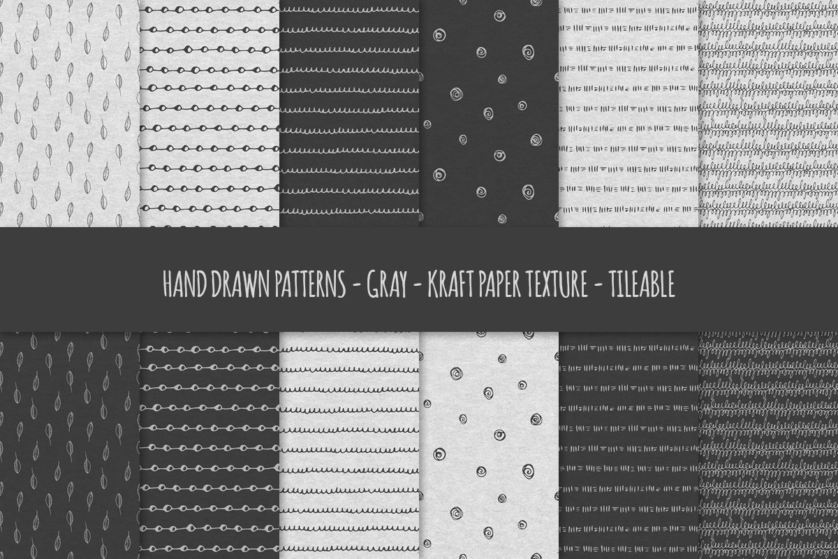Gray Kraft Paper Seamless Patterns, a Pattern Graphic by DESIGN BY nube