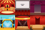 Different colorful cartoon stages set | Graphic Objects ~ Creative Market