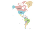 3x Colorful America Maps | Creative Market