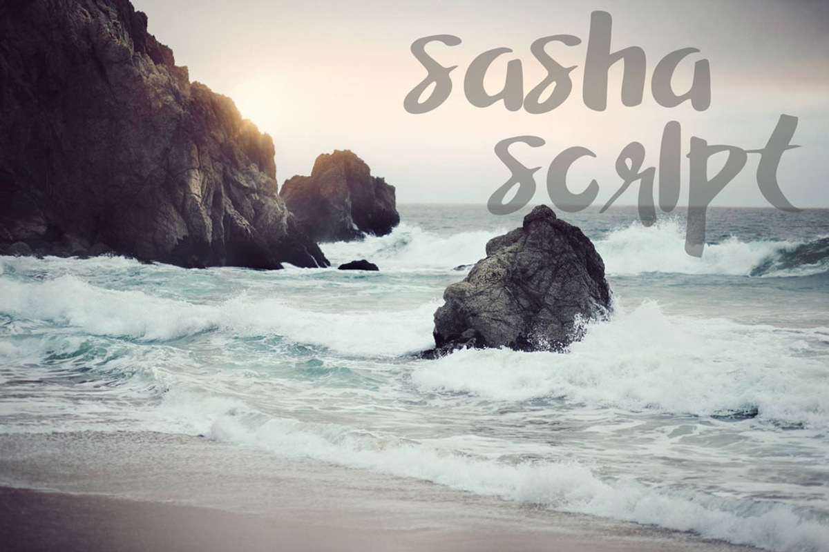 Sasha Script, A Hand Painted Font, a Font by draw & co.