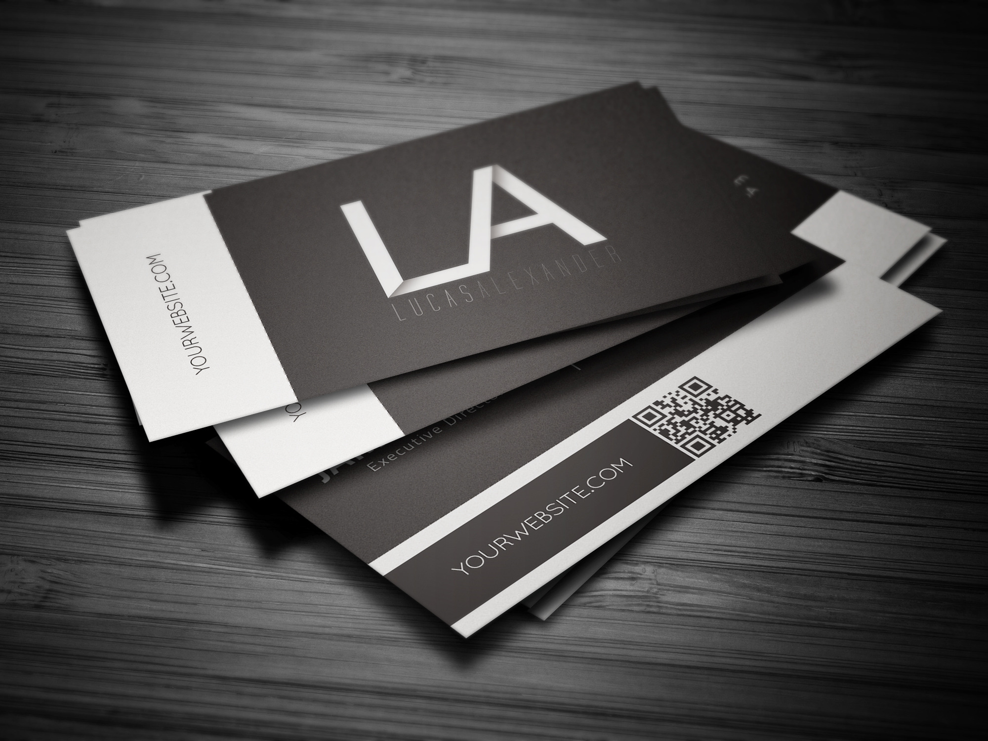 White Line Business Card, a Business Card Template by Lucas Alexander