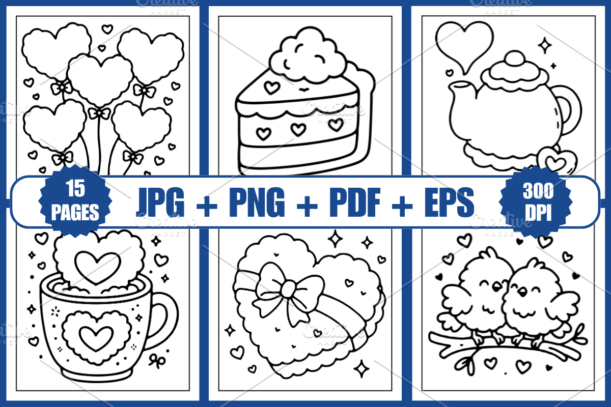 Fluffy Valentine’s Day Coloring Page, a Seasonal Illustration by Ink ...