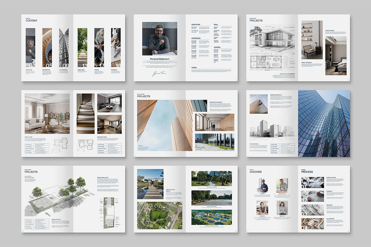 Architecture Portfolio Template, a Magazine Template by BrandPacks