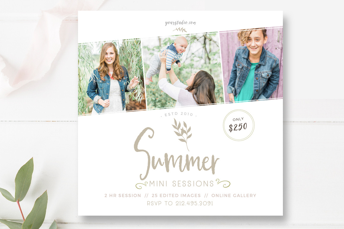 Summer Mini Session Template, a Flyer Template by By Stephanie Design