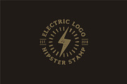 Hipster Retro Electric Stamp Logo | Branding & Logo Templates ...