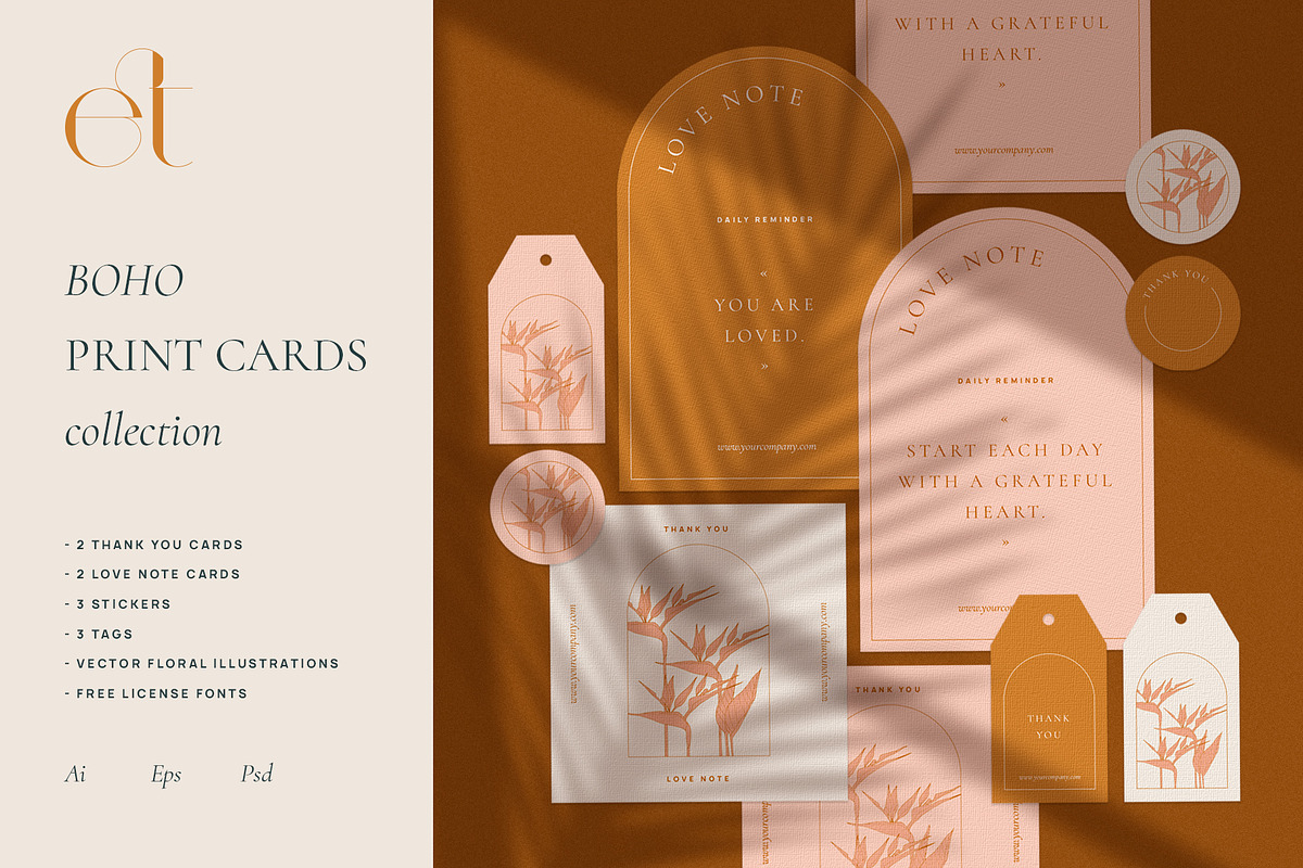 Boho Print Cards Collection